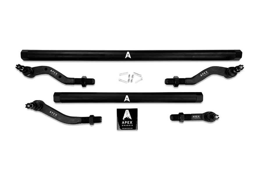 Apex Chassis 2.5 Ton Front Tie Rod and Drag Link Kit (Black Aluminum ...