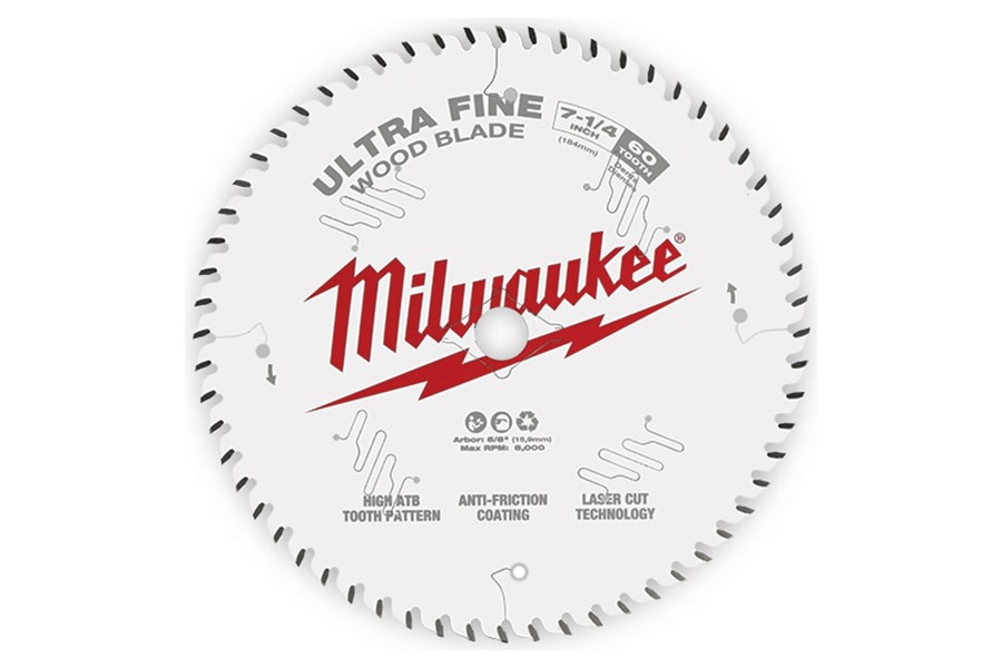 Milwaukee Tool 60T Ultra Fine Finish Circular Saw Blade - 7.25in ...