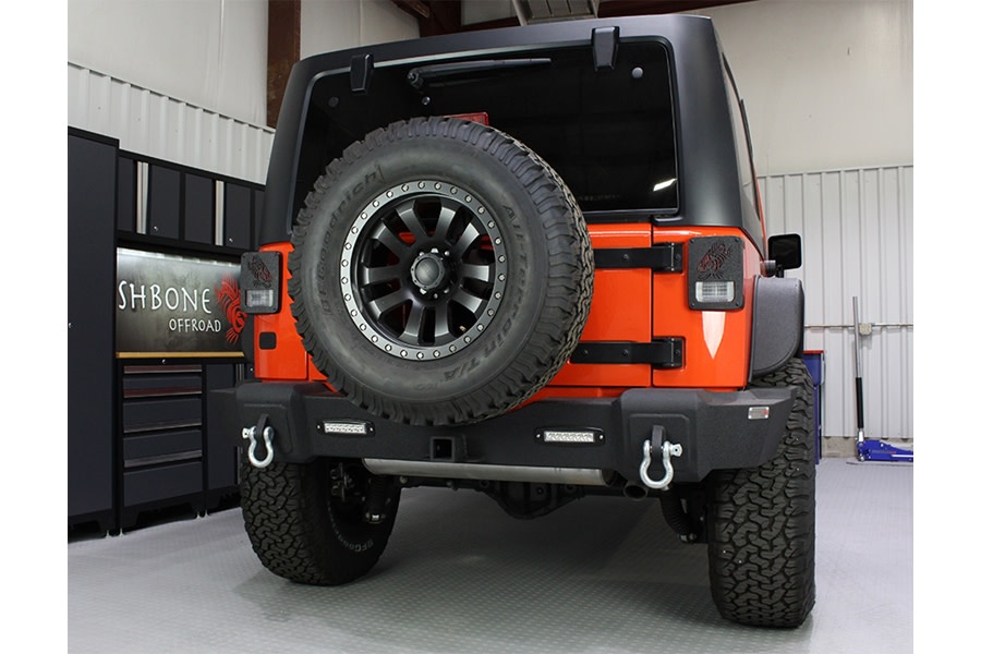 Jeep JK Fishbone Offroad Rear Bumper w LEDs - Jeep Rubicon 2007-2018 ...