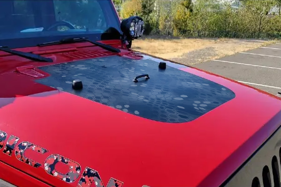 Decal Mob Hood Decal Hexagon Camo Gray - Jeep Unlimited Sahara 2018 ...