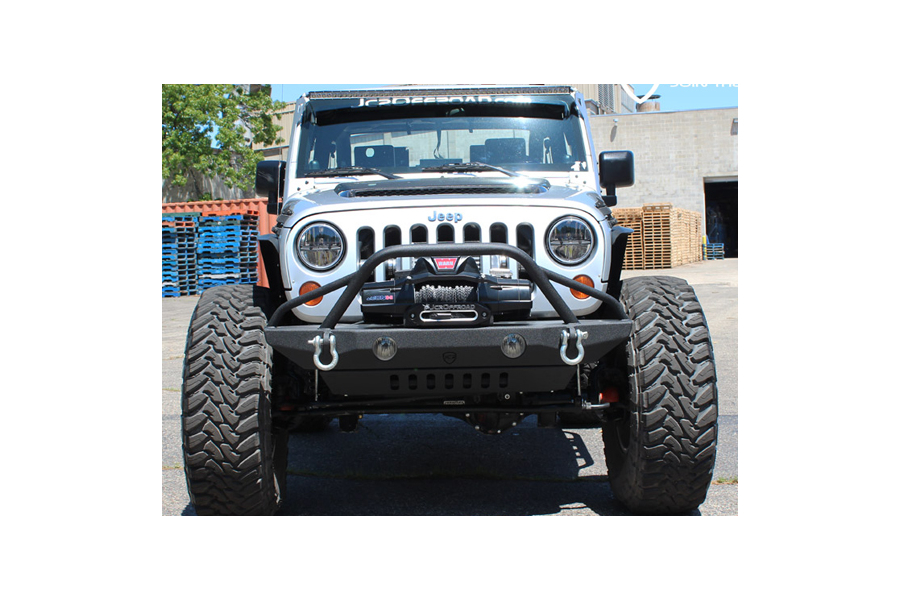 JCR Offroad Defender Mid Width Front Winch Bumper Black | JKFF-0-PC ...