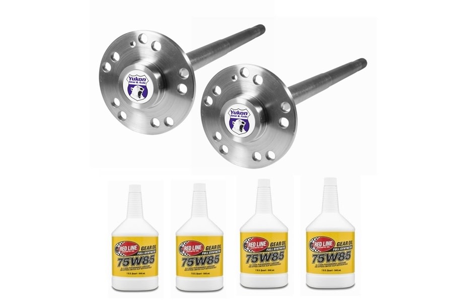 Yukon D44 Rear Axle Shaft Kit w Gear Oil Package Wide Track w ELocker ...
