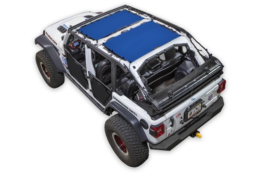 Jeep JL 4Dr SpiderWebShade Front and Rear 2Piece Shade Top Blue - Jeep ...