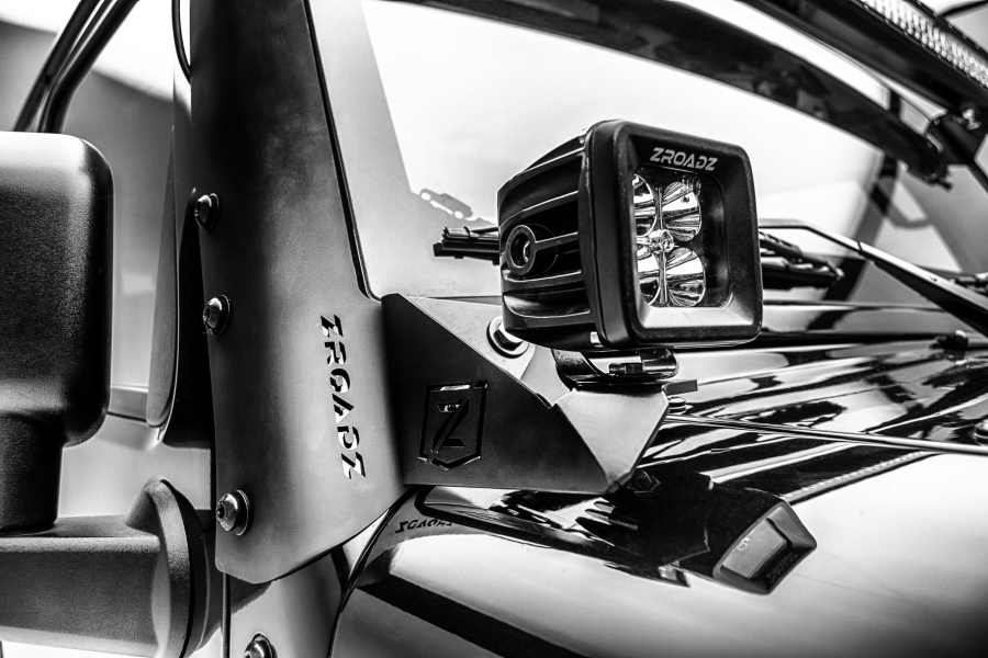 Jeep JK ZROADZ A Pillar LED Pod Mounting Kit - Jeep Rubicon 2007-2018 ...