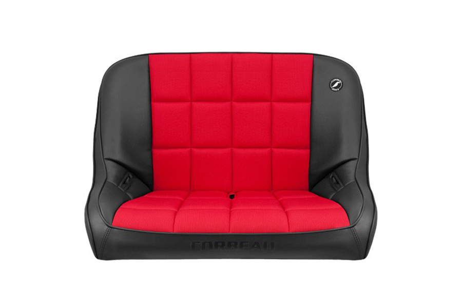 Jeep TJ 1997-06 Corbeau Baja Bench 40in Black Vinyl Red Cloth - Jeep ...